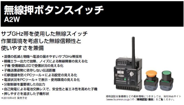[A2W] サブGHz帯を使用した無線スイッチ | 竹中電業株式会社